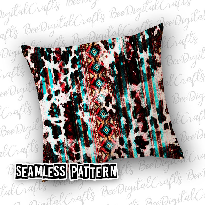 SEAMLESS Pattern Aztec Cowhide Western Digital Fabric Design - Etsy