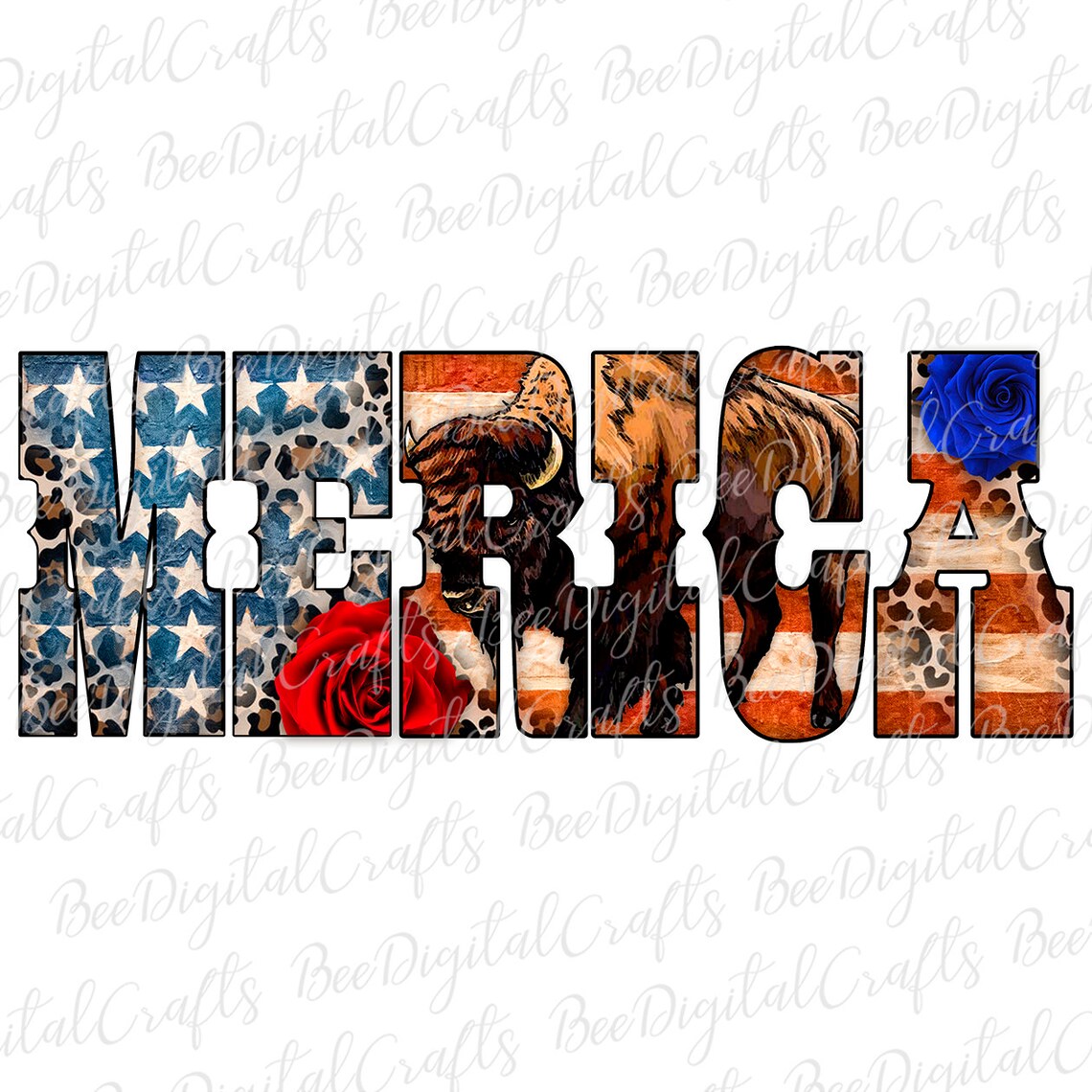 America Flag Sublimation Design Merica Letters With Leopard - Etsy
