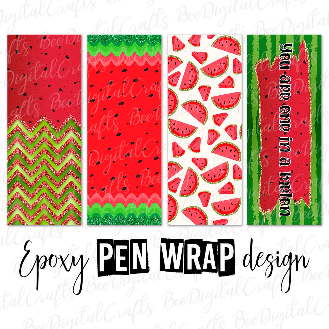 Watermelon pen wrap template You are one in a melon ink joy | Etsy