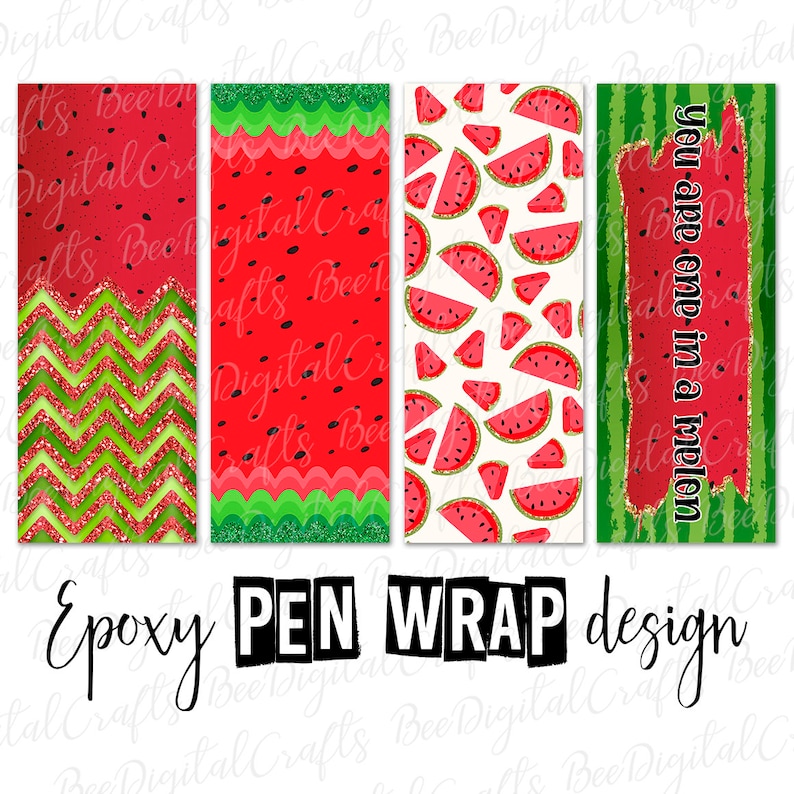 Watermelon pen wrap template You are one in a melon ink joy | Etsy