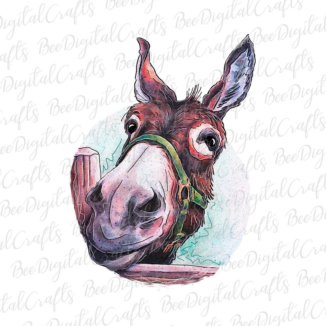 Donkey Sublimation Design Cute Animal PNG File for Sublimation | Etsy