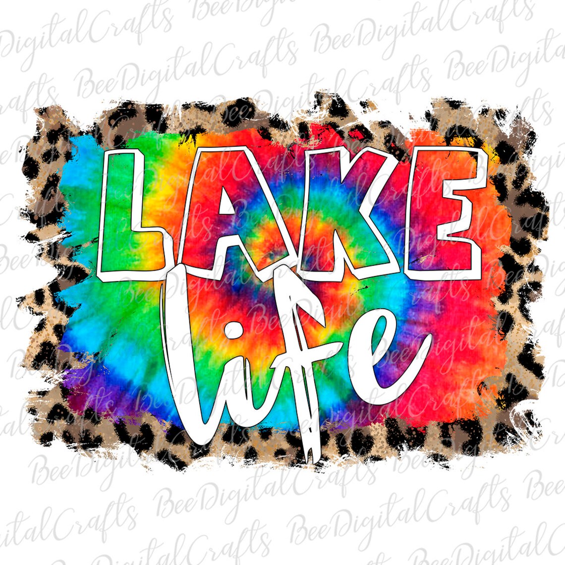 Lake Life Sublimation Design Leopard and Tie Dye PNG Download - Etsy