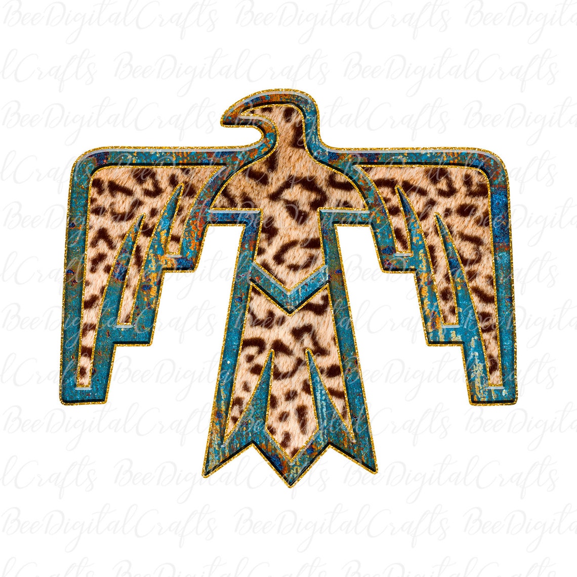 Leopard print free bird PNG download Aztec thunderbird | Etsy