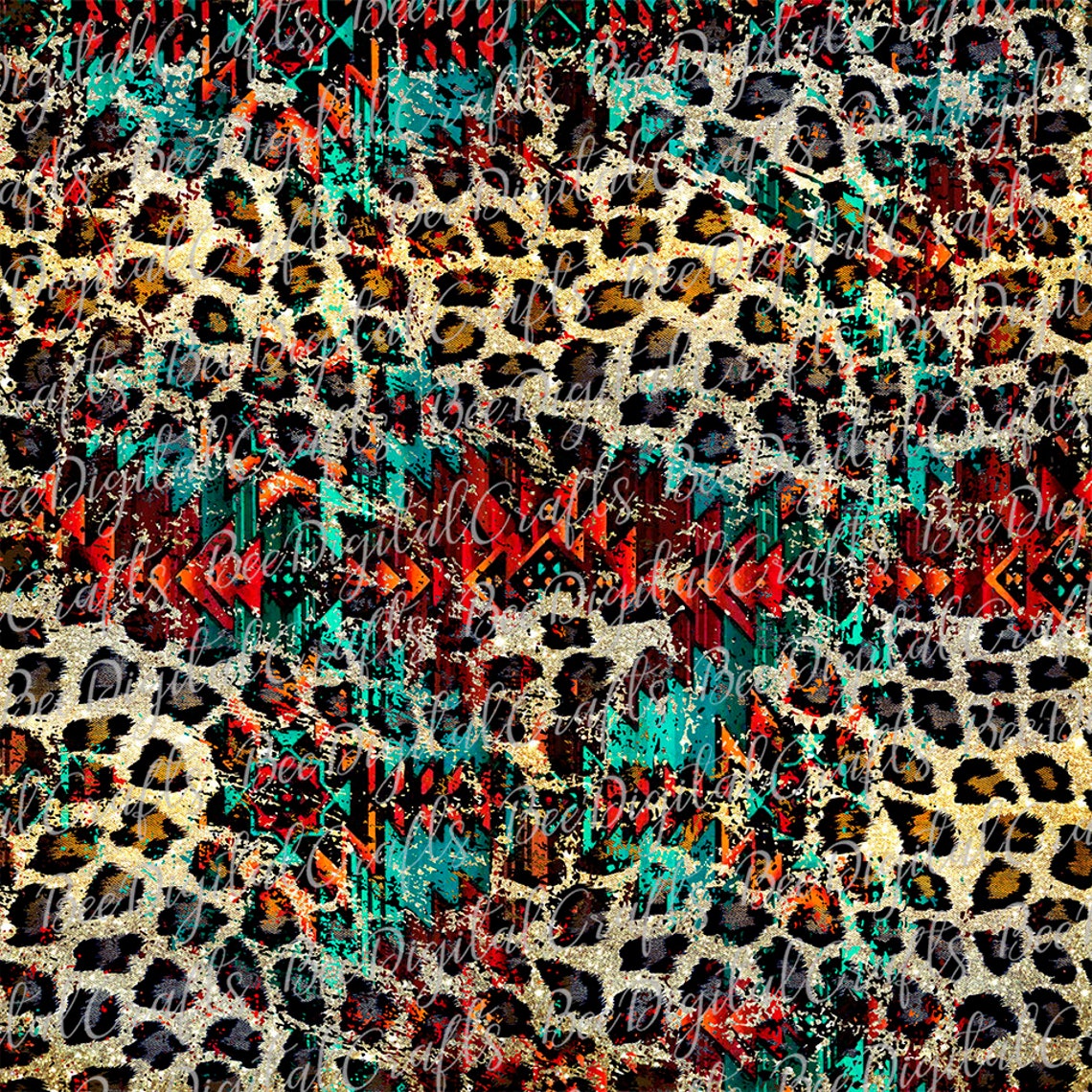 Aztec Leopard Print Sublimation Design Western Background PNG - Etsy