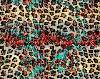 Serape Leopard Background Sublimation Design Western | Etsy