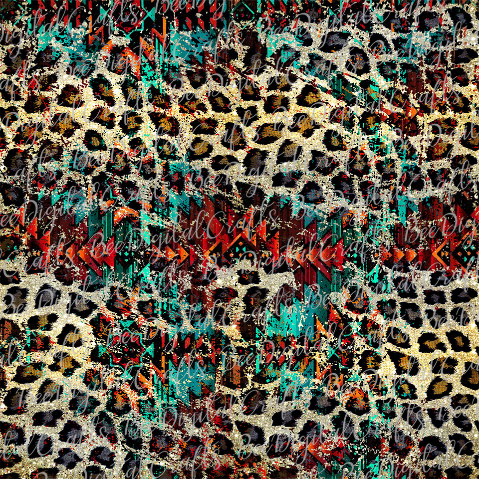 Aztec Leopard Print Sublimation Design Western Background PNG - Etsy