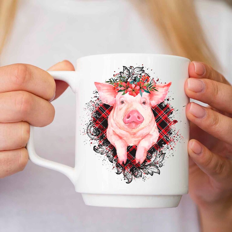 Pig PNG Download Animal Sublimation Design Watercolor - Etsy