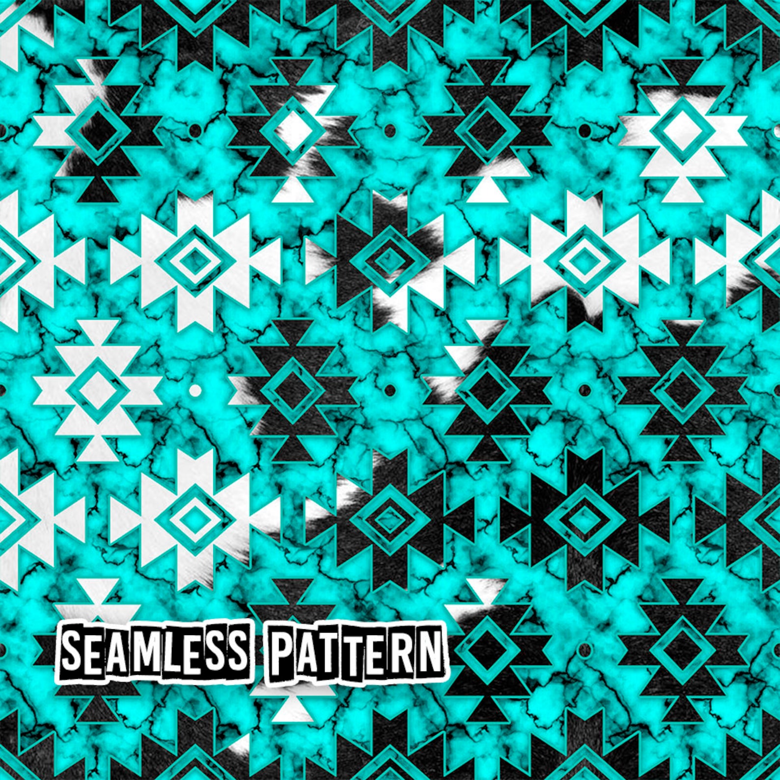 SEAMLESS Pattern Aztec Cowhide Digital Fabric Design Western - Etsy
