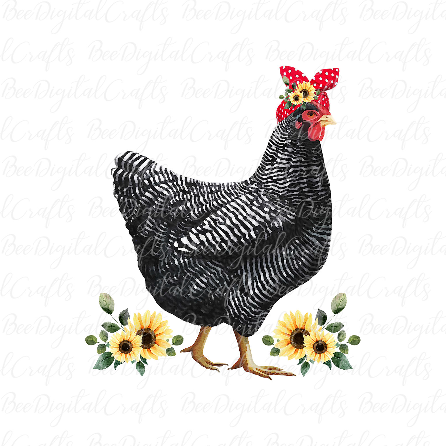 Chicken in Bandana Sublimation Download Chicken With Flowers PNG ...