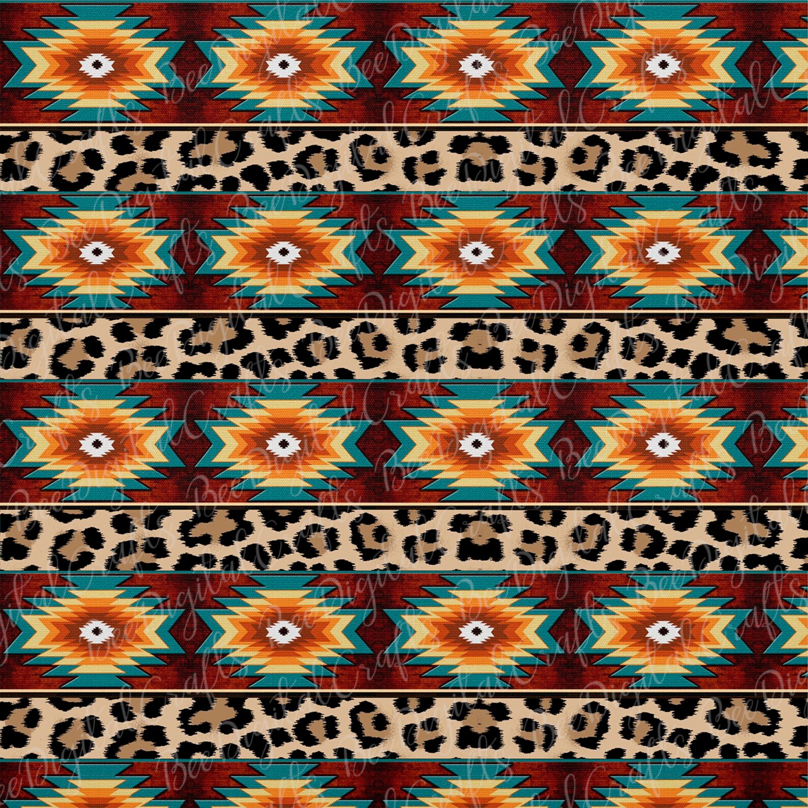 Western Background Sublimation Download Aztec Leopard Pattern - Etsy