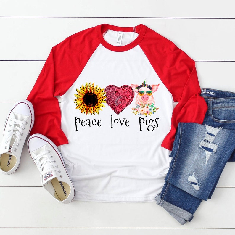 Peace Love Pigs PNG Download Farm Animal Sublimation Design | Etsy
