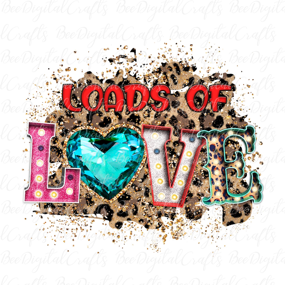 Loads of Love PNG Download Valentine's Day Sublimation - Etsy