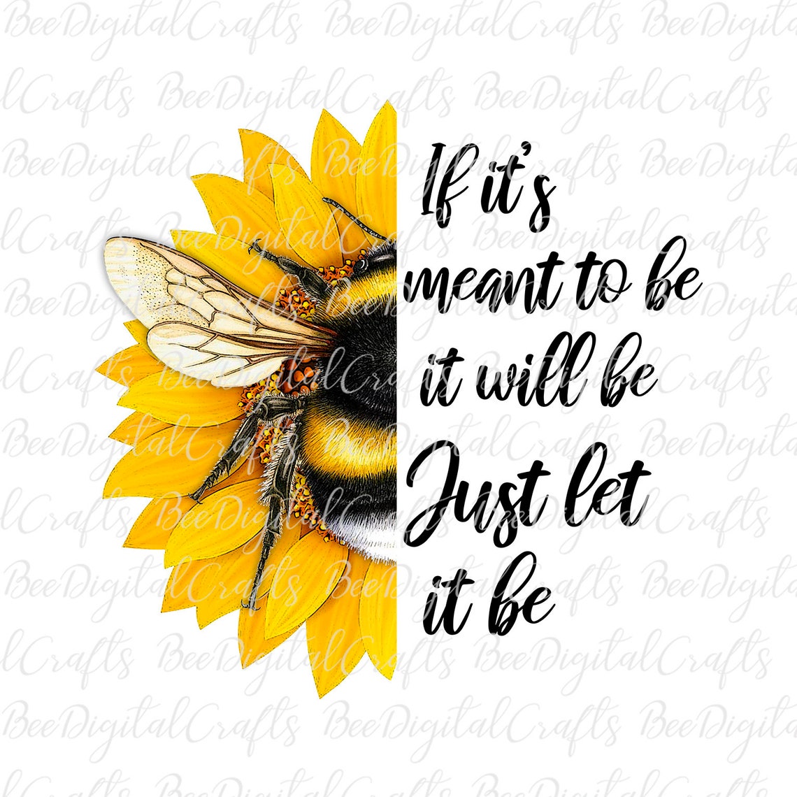 Bee Sublimation Graphics Printable Sunflower PNG Design Meant - Etsy