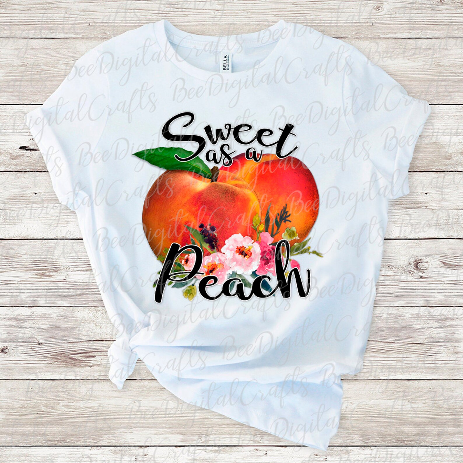 Sweet as a Peach PNG Download Peach With Flower Sublimation Design ...