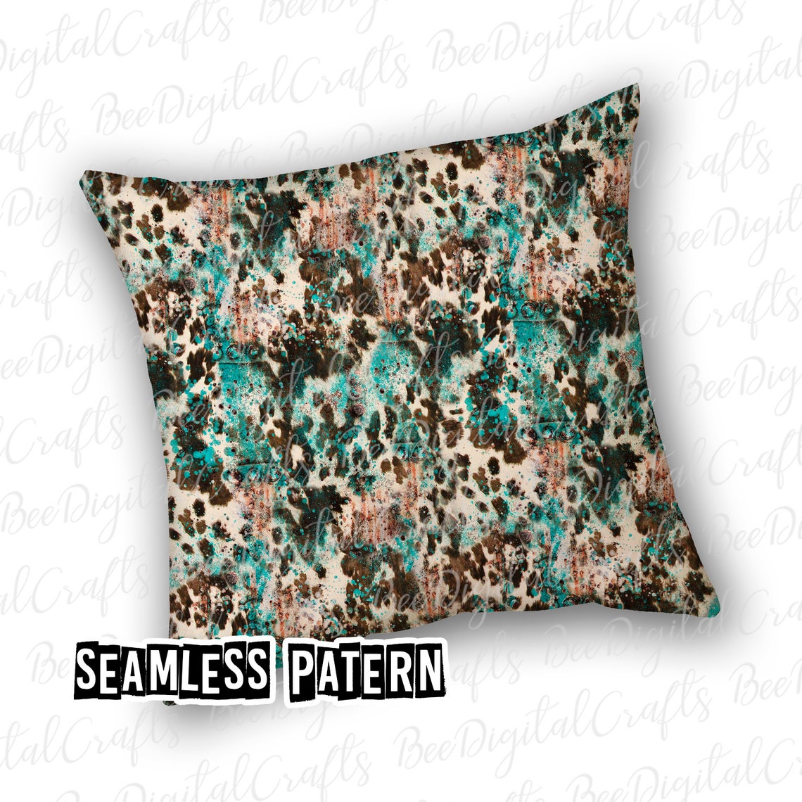 SEAMLESS Pattern Cowhide and Rustic Western Digital Fabric - Etsy