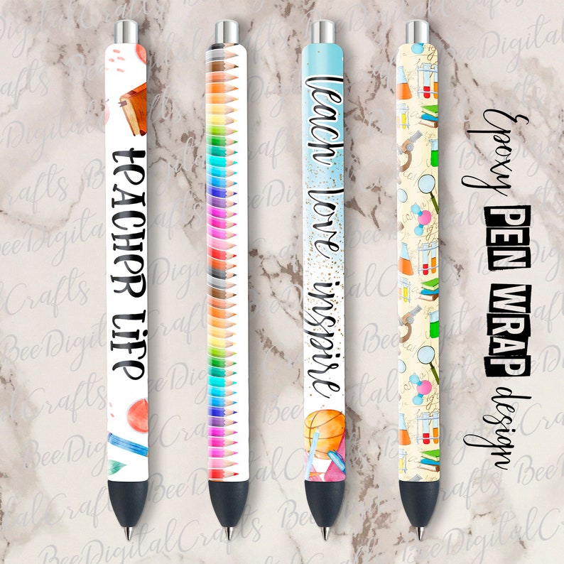 Teacher Pen Wrap Template Teach Love Inspire Ink Joy Wrap - Etsy