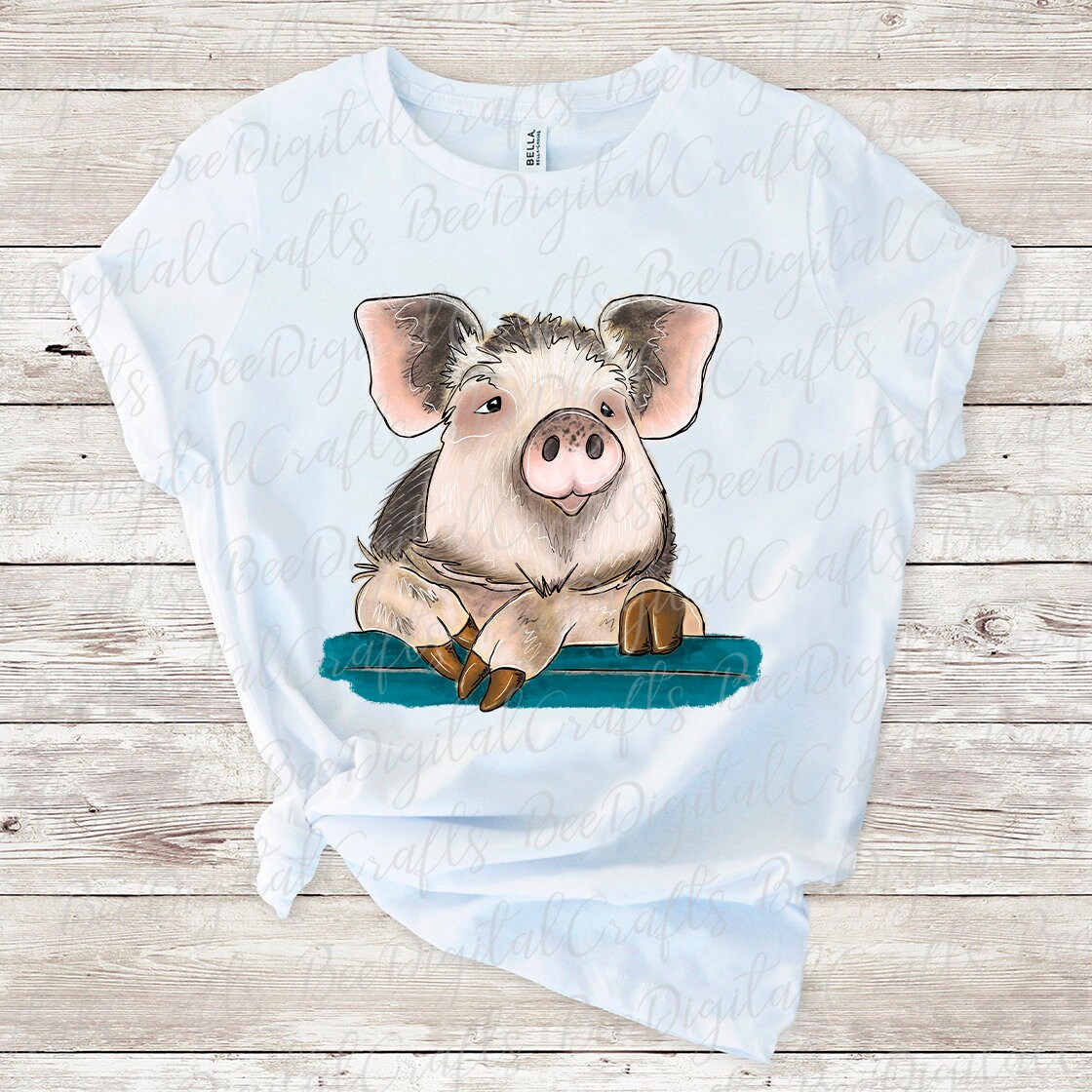 Watercolor Pig PNG Download Hand Drawn Farm Animal Sublimation - Etsy UK
