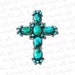 Turquoise Cross Sublimation Design Western Cross PNG File for ...