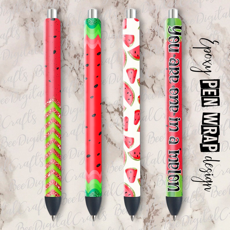 Watermelon pen wrap template You are one in a melon ink joy | Etsy