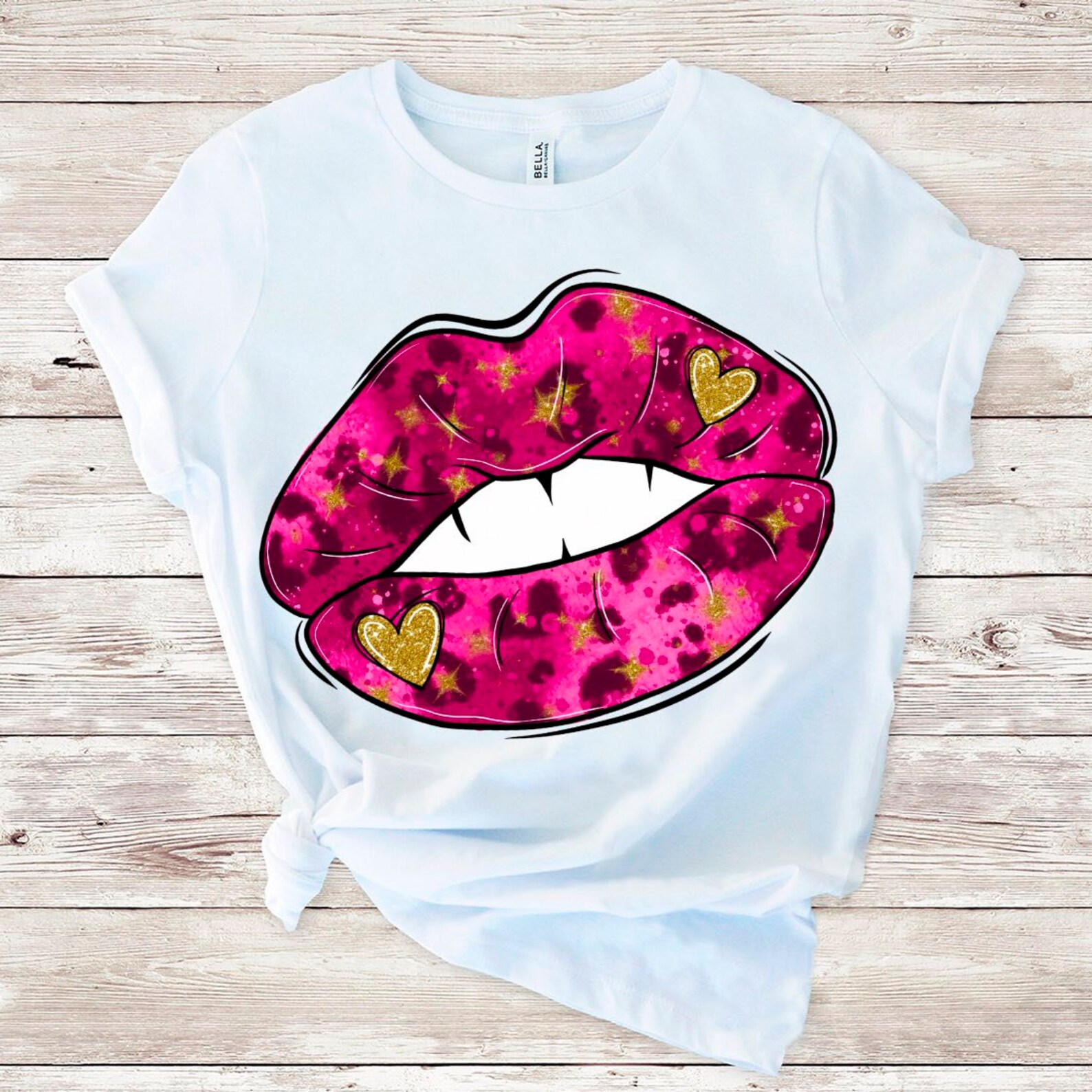 Pink Leopard Lips With Heart PNG Download Valentine's Day - Etsy