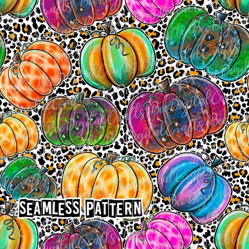 Fall Floral Digital Paper Autumn Design Pumpkin Seamless | Etsy