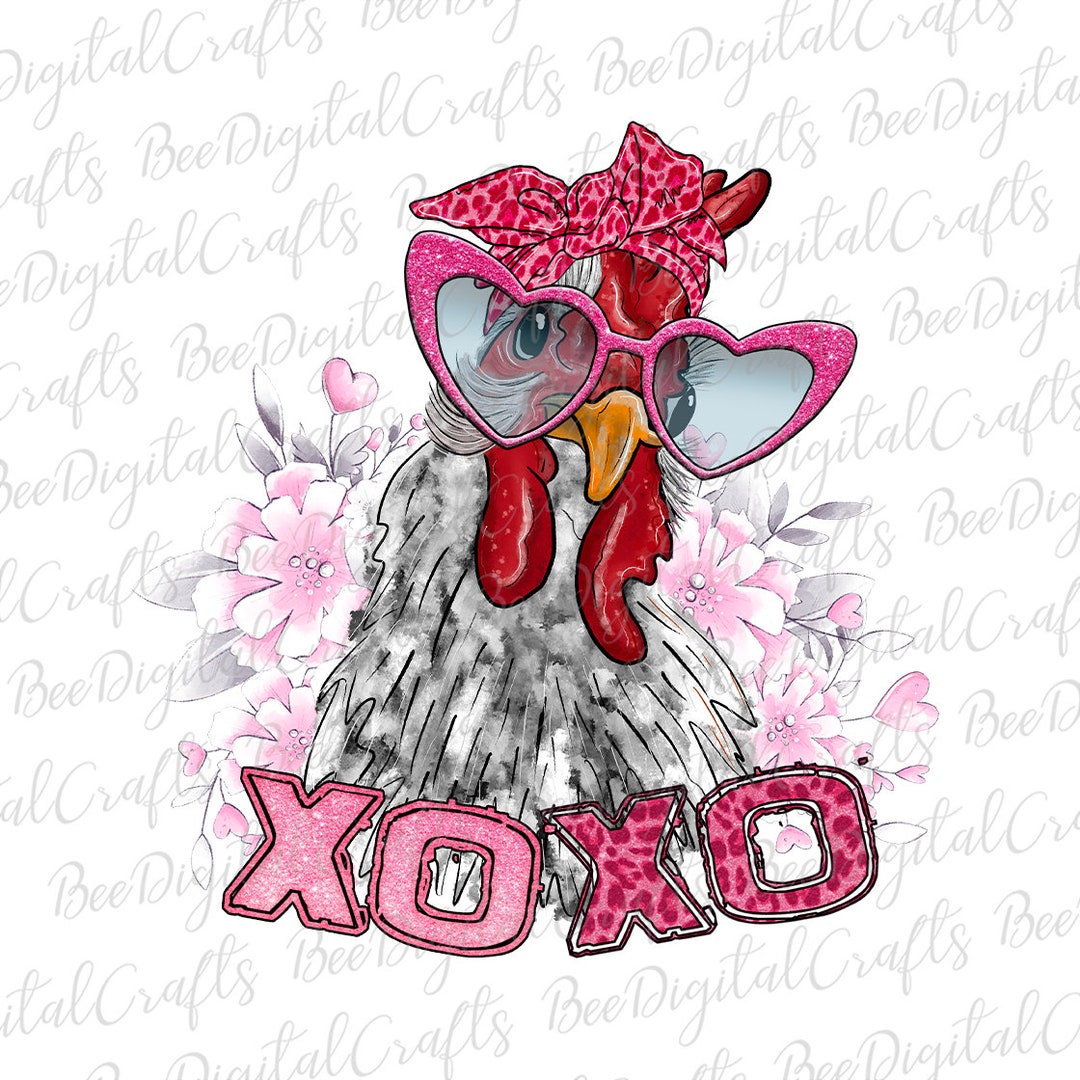 Valentine Chicken With Glasses and Bandana PNG Download Xo Xo Farm ...