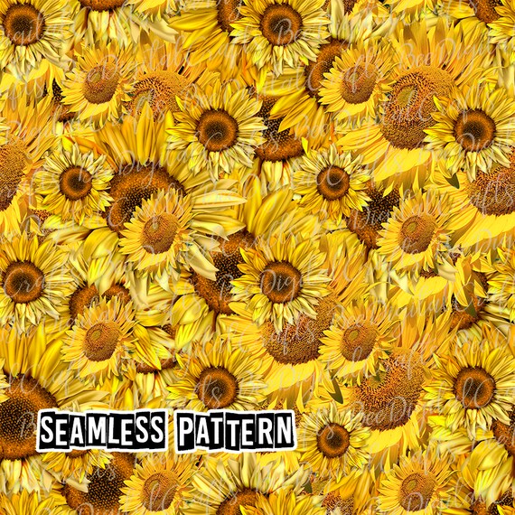 SEAMLESS Pattern Sunflower Western Digital Fabric Design - Etsy