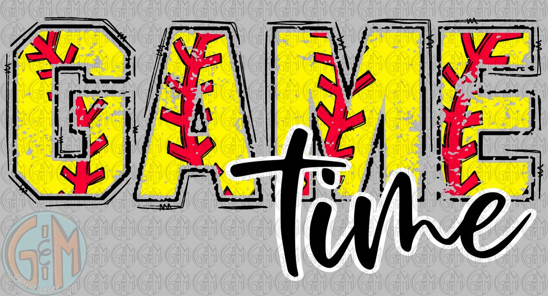 Game Time Softball PNG Sublimation Design Hand Drawn - Etsy