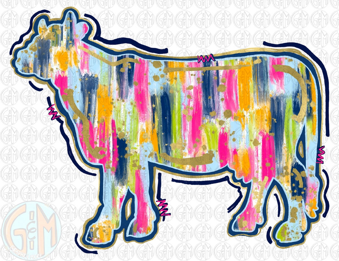 Brushed Cow PNG | Hand Drawn | Sublimation Design - Etsy