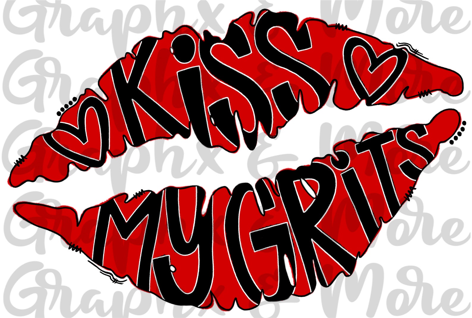 Kiss My Grits PNG Hand Drawn Sublimation Design - Etsy