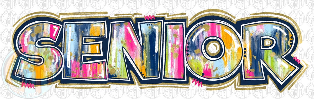 Brushed Senior PNG | Hand Drawn | Sublimation Design - Etsy