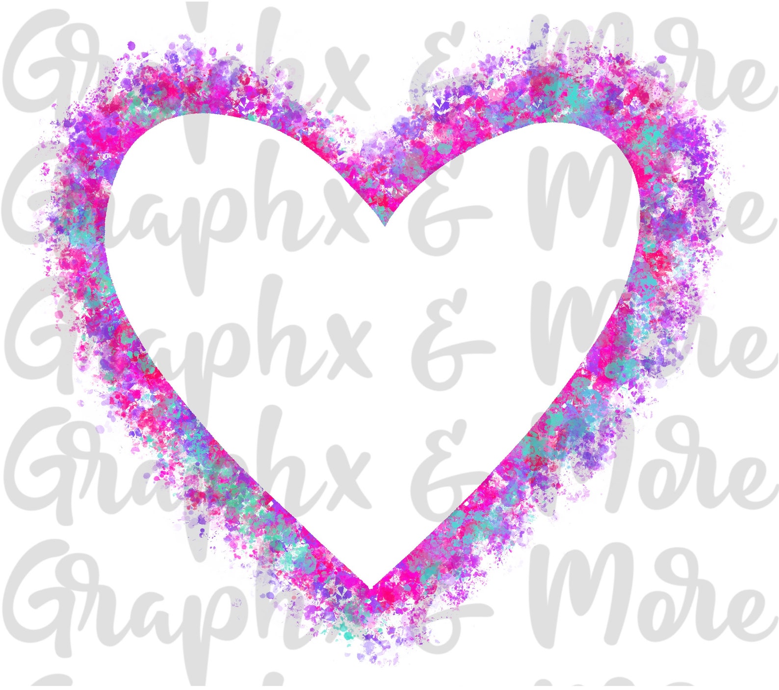 Splatter Heart PNG Hand Drawn Sublimation Design | Etsy