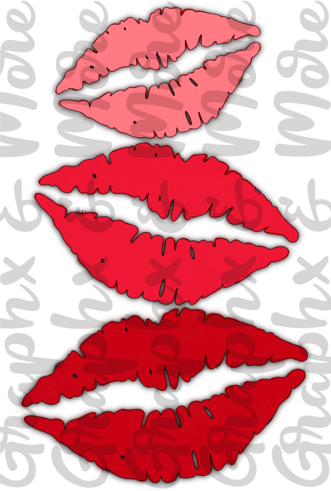 Lip Stack PNG | Sublimation Design | Hand Drawn - Etsy