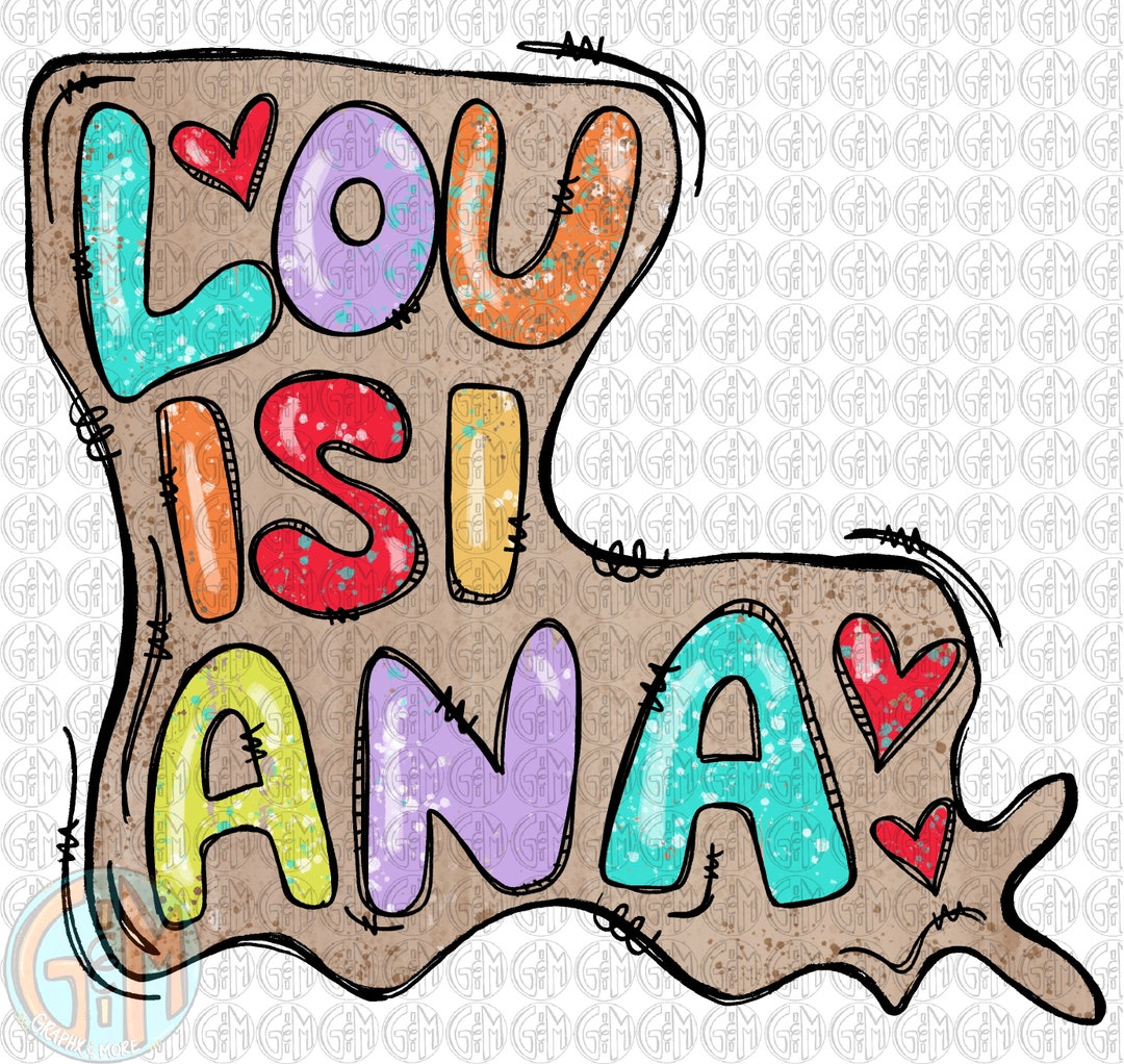 Louisiana Doodle PNG | LA | Sublimation Design | Hand Drawn | Clip Art ...