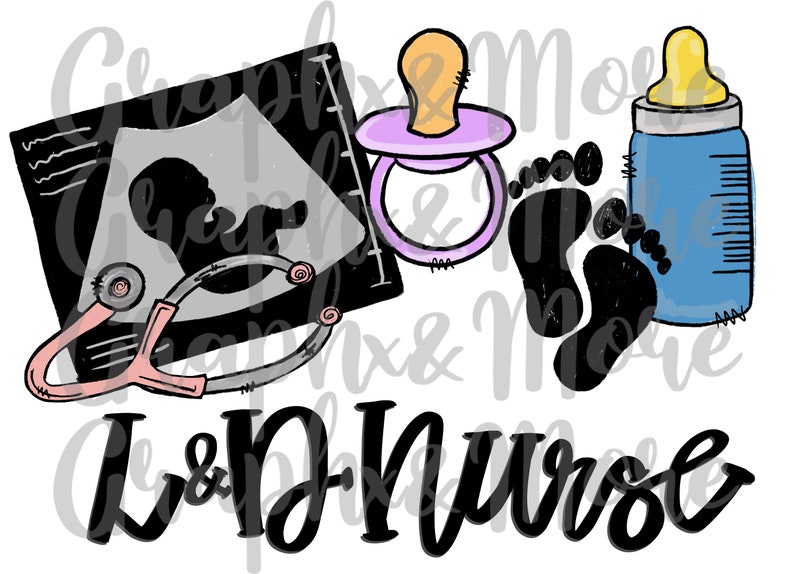 OB Nurse PNG L&D Nurse PNG 2 Variations Hand Drawn - Etsy