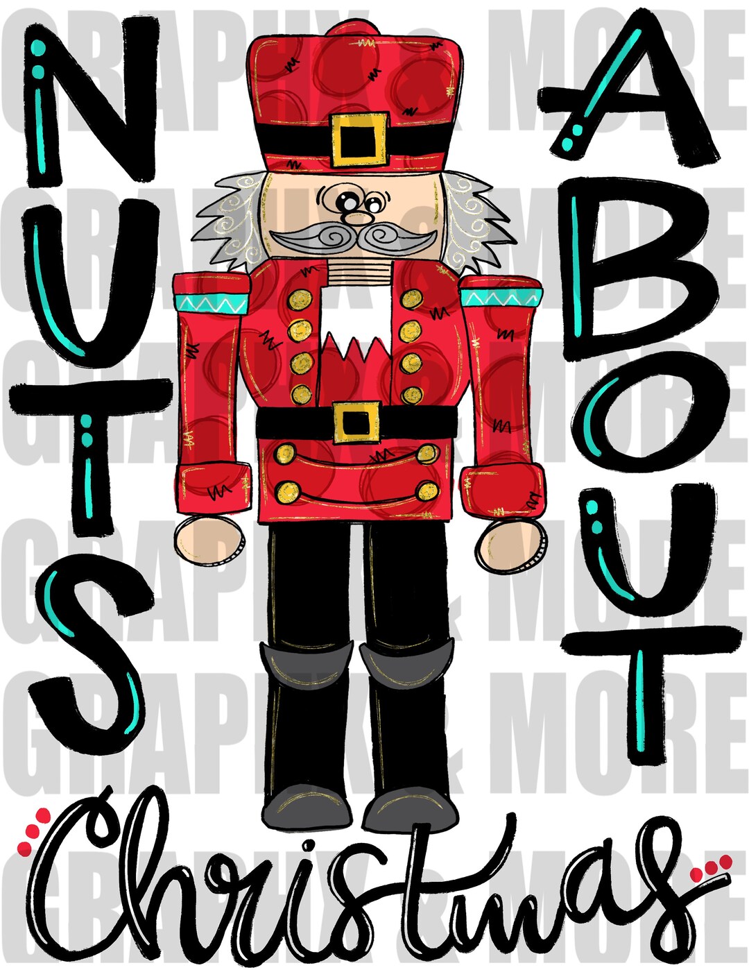 Nuts About Christmas PNG | Hand Drawn | Sublimation Design - Etsy