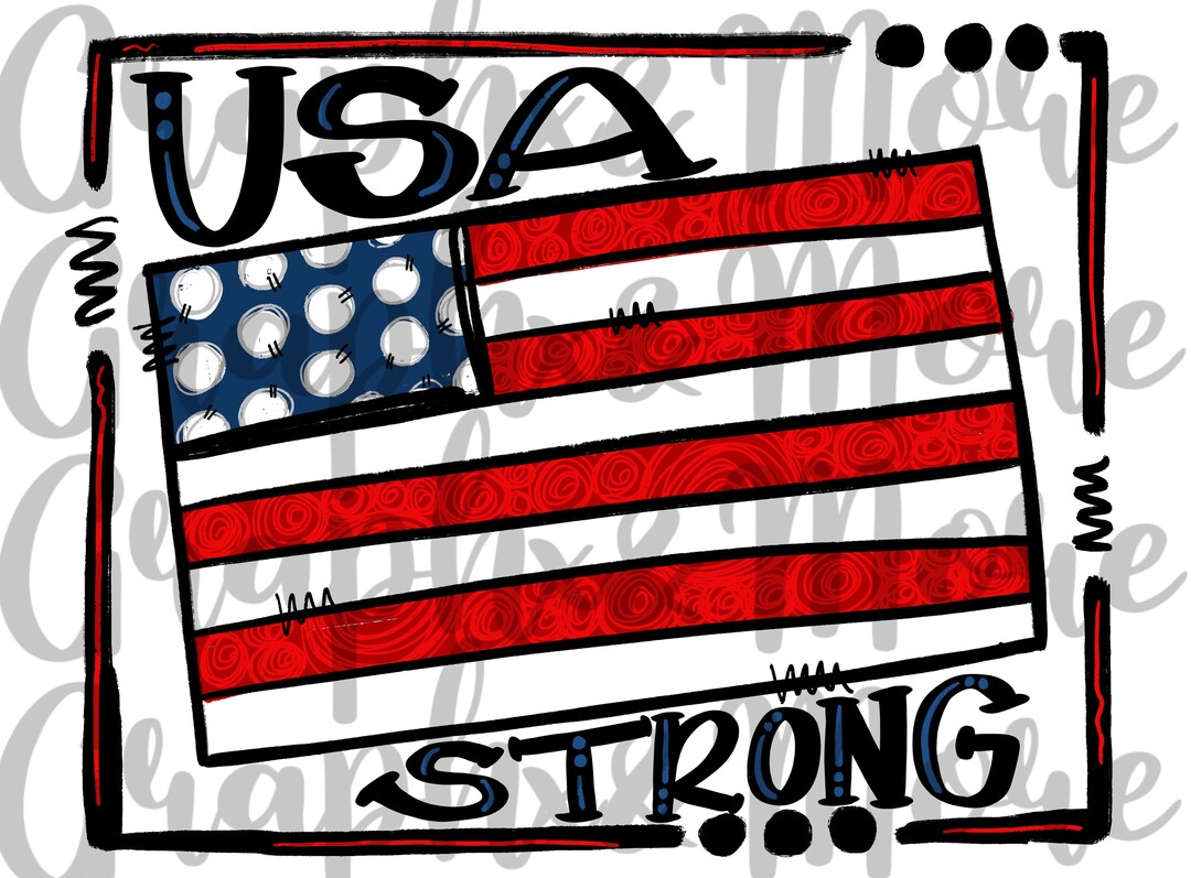 USA Strong PNG | Hand Drawn | Sublimation Design - Etsy