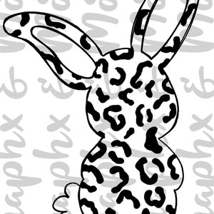 Single Color Leopard Bunny PNG Sublimation Design Hand - Etsy