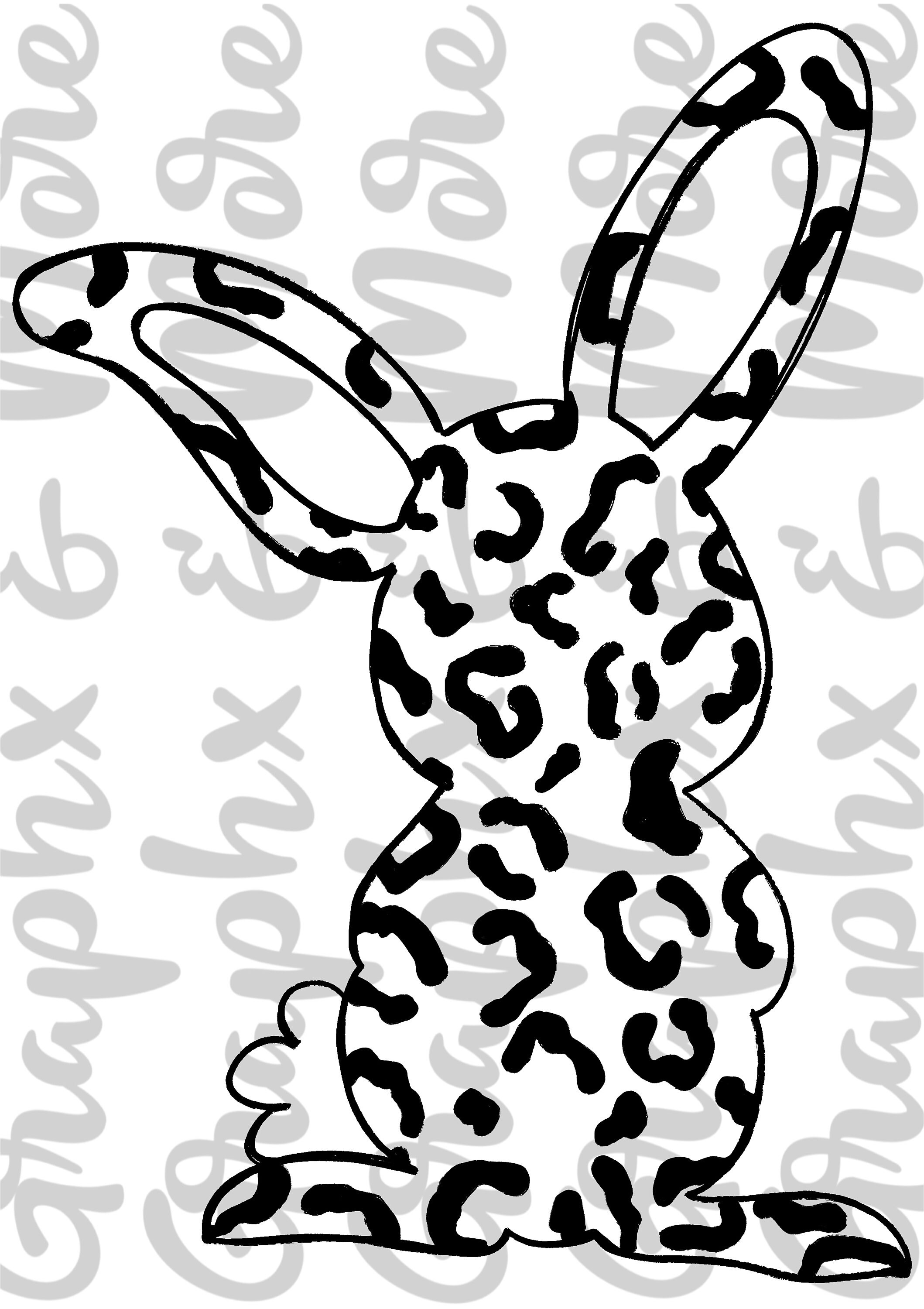 Single Color Leopard Bunny PNG Sublimation Design Hand - Etsy