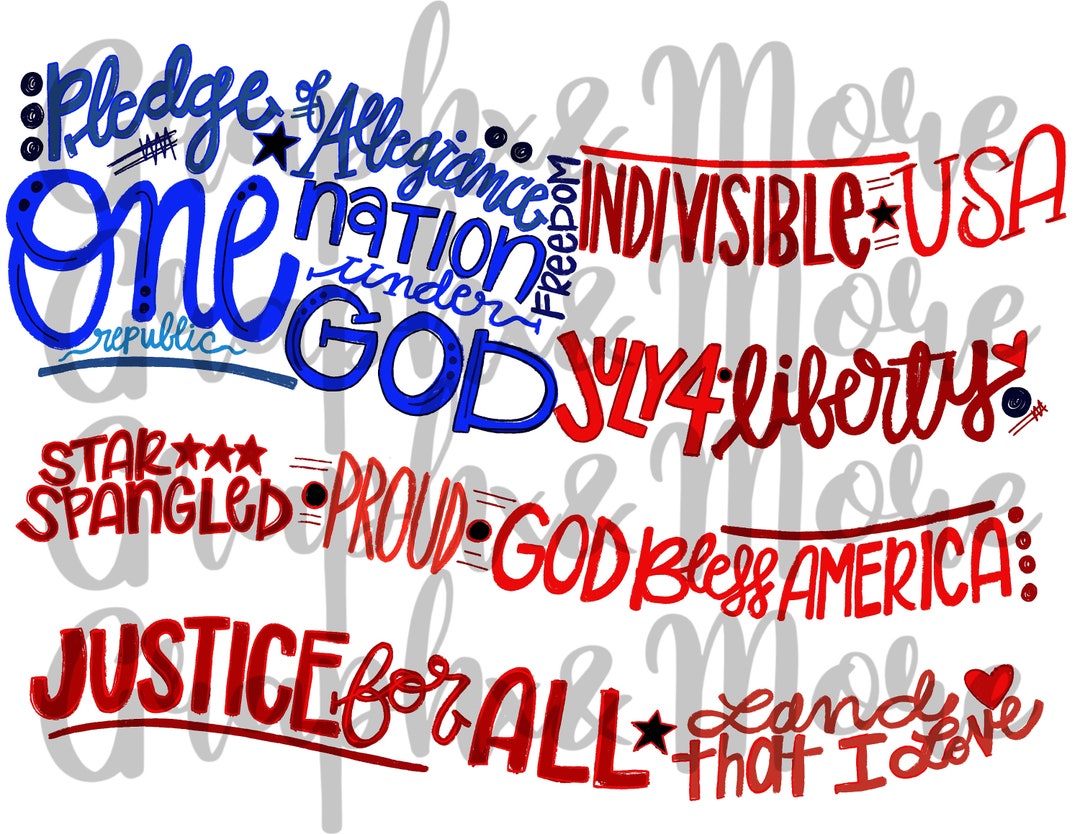 Word Flag PNG | Hand Drawn | Sublimation Design | July 4 - Etsy