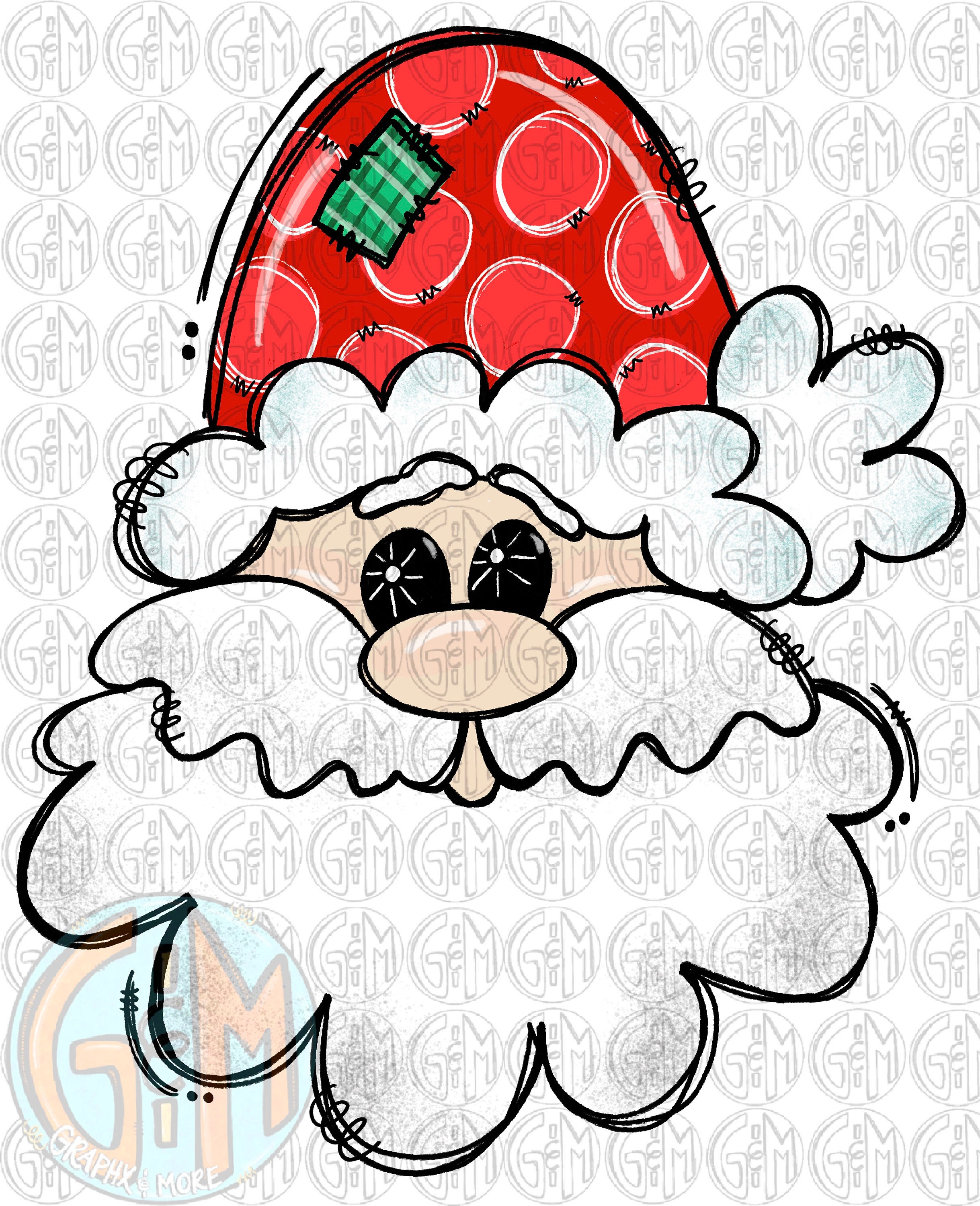 Santa PNG | Hand Drawn | Sublimation Design - Etsy