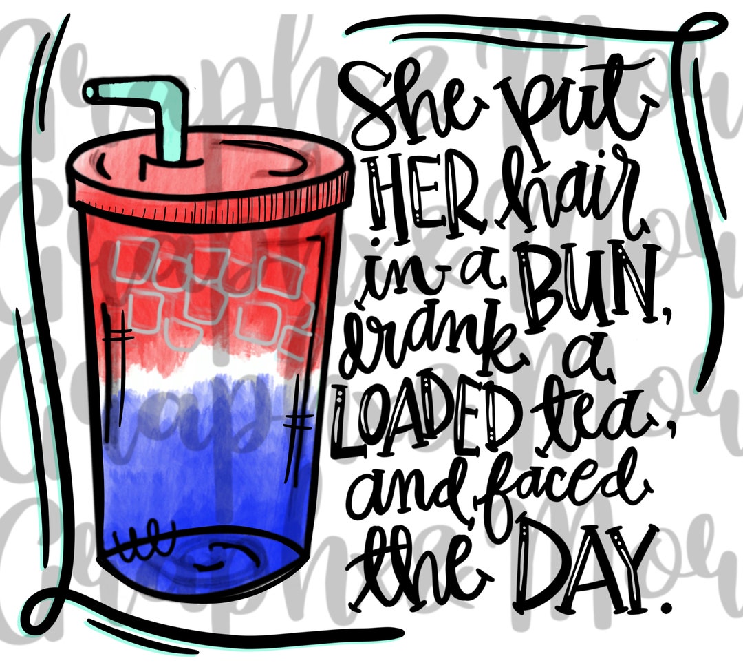 Bun and Loaded Tea PNG | Hand Drawn | Sublimation Design - Etsy