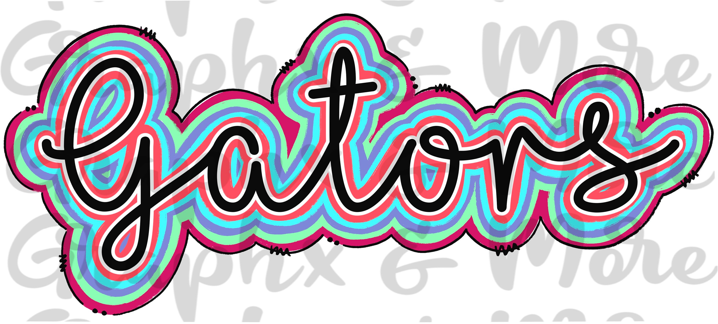 Gators Bright Layers PNG Hand Drawn Sublimation Design - Etsy