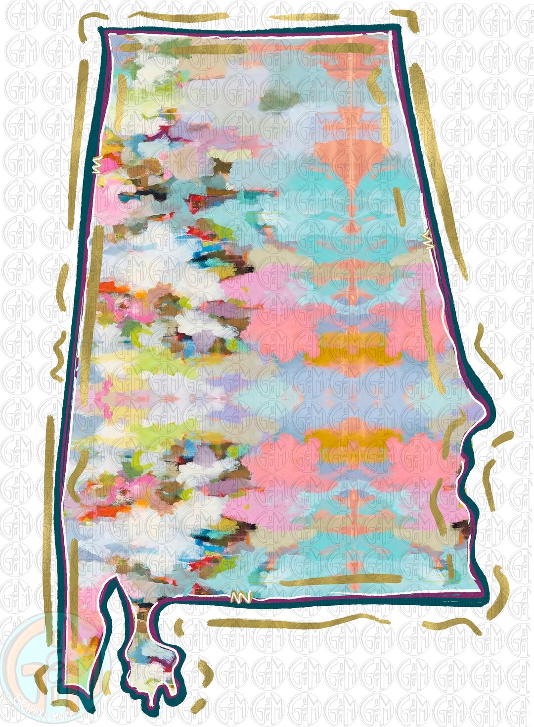 Watercolor Alabama PNG | Hand Drawn | Sublimation Design - Etsy