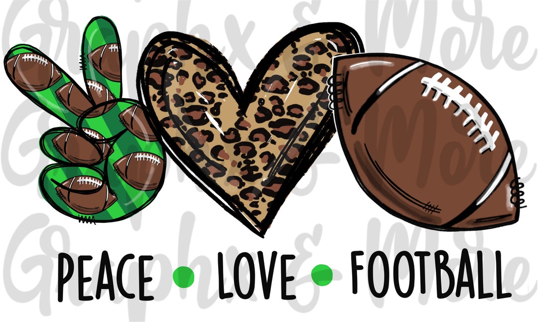 Peace Love Football PNG | Hand Drawn | Sublimation Design - Etsy