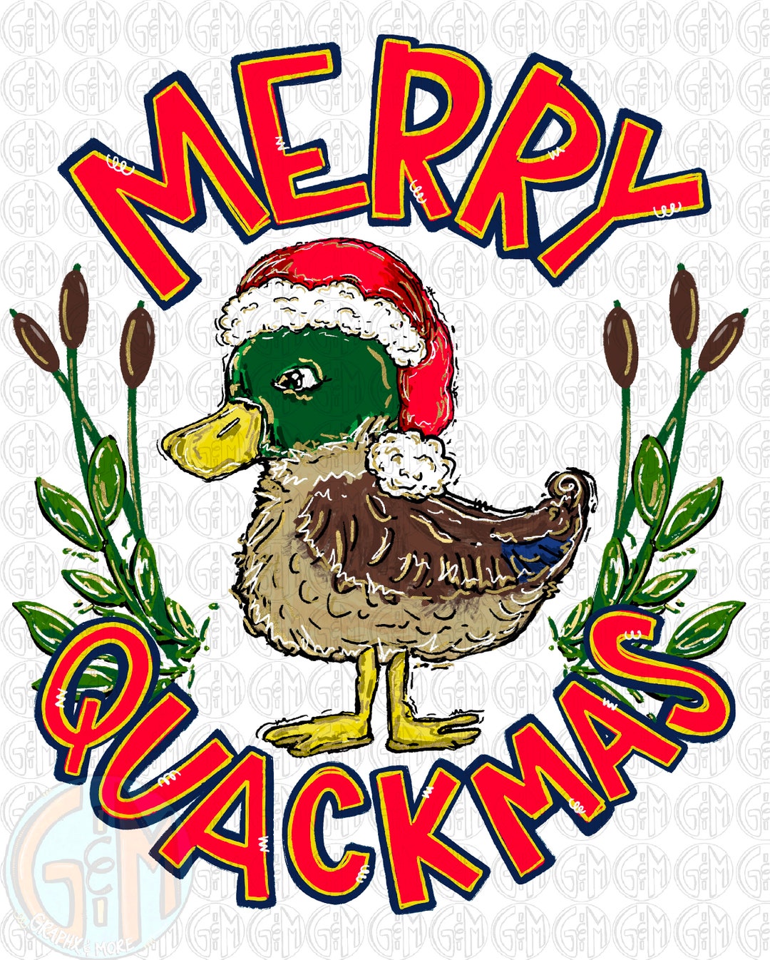 Merry Quackmas PNG | Hand Drawn | Sublimation Design - Etsy