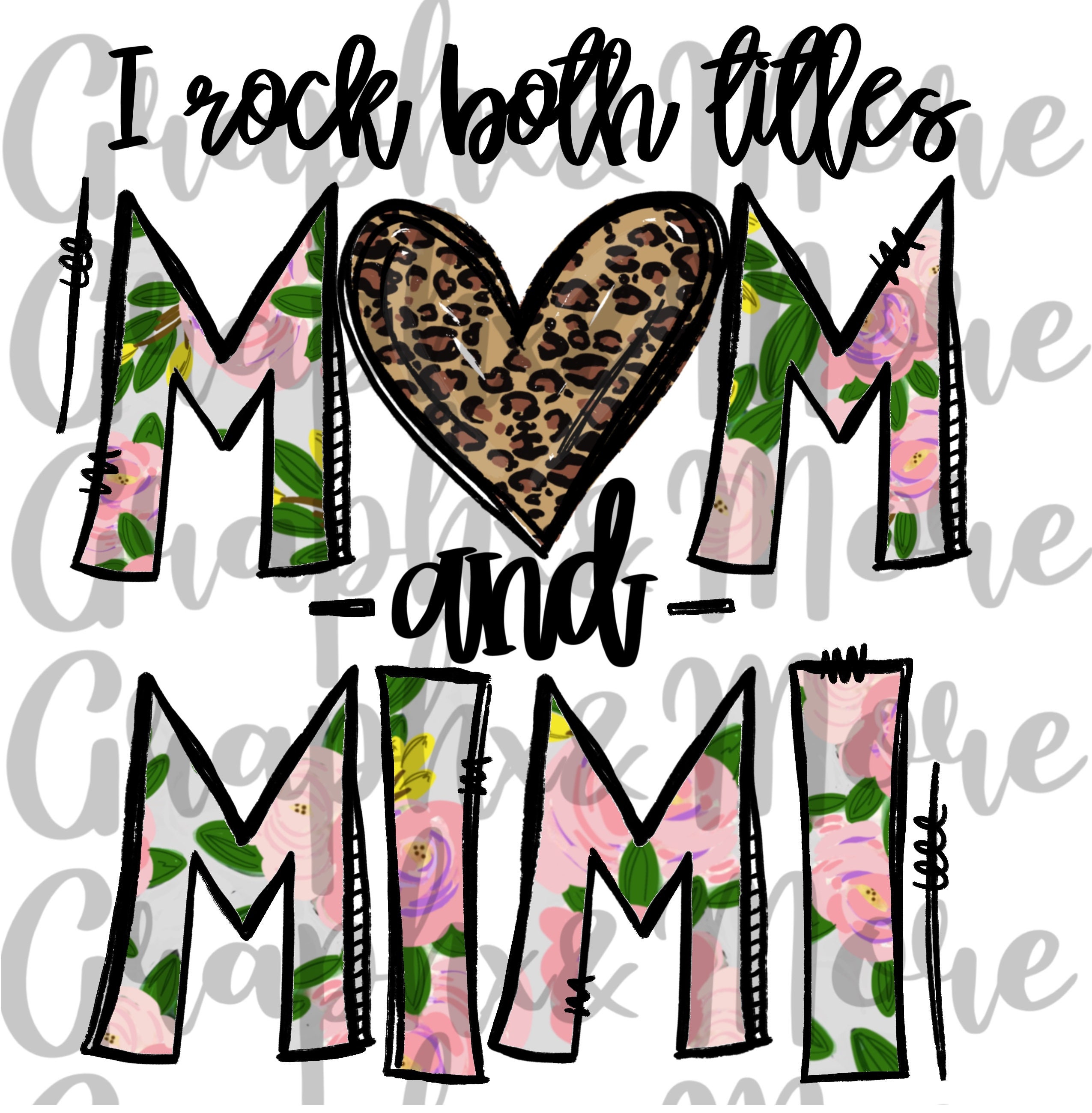 Mom & Mimi PNG Hand Drawn Sublimation Design - Etsy