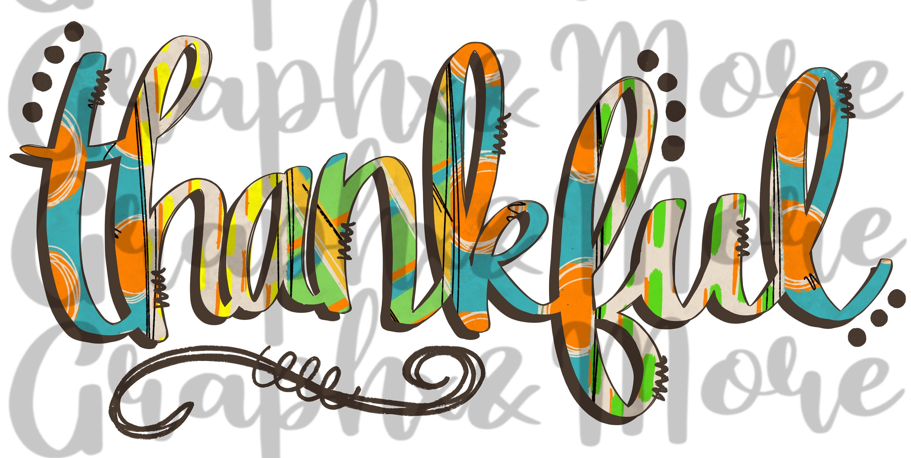 Thankful PNG Hand Drawn Sublimation Design - Etsy