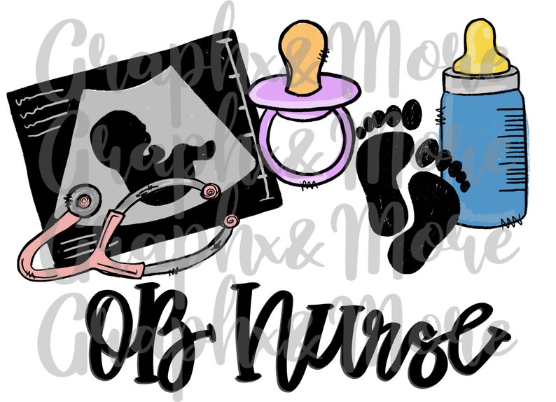 OB Nurse PNG | L&D Nurse PNG | 2 Variations | Hand Drawn | Sublimation ...