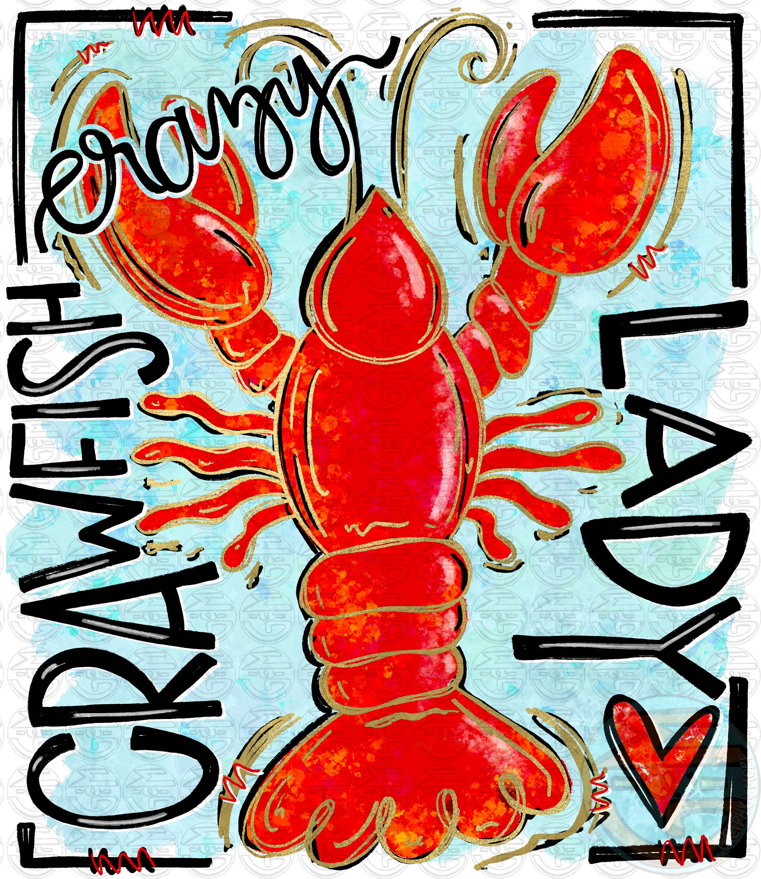 Crazy Crawfish Lady With Background PNG Sublimation Design - Etsy